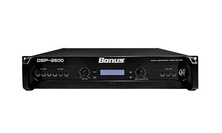 Amply digital Bonus DSP-2600 âm thanh cao cấp, kèm 2 micro không dây